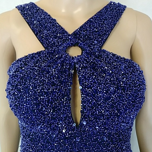 Scala | Dresses | Scala Gorgeous Beaded Blue Maxi Dress Gown | Poshmark